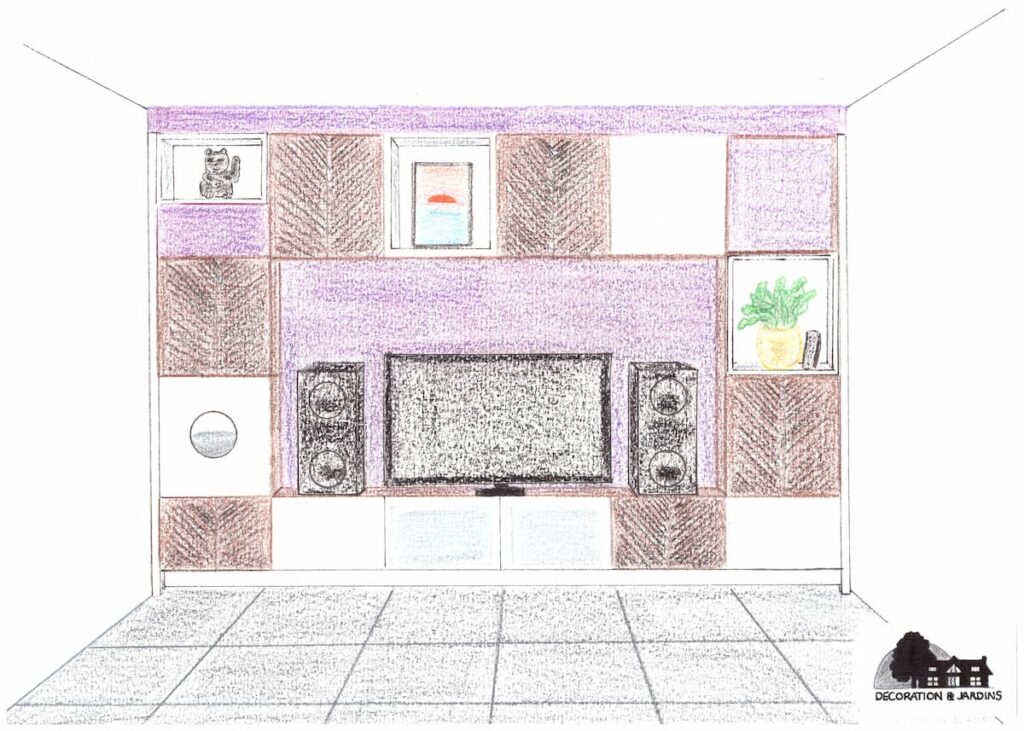 Création sur mesure Meuble Télévision - Bibliothèque